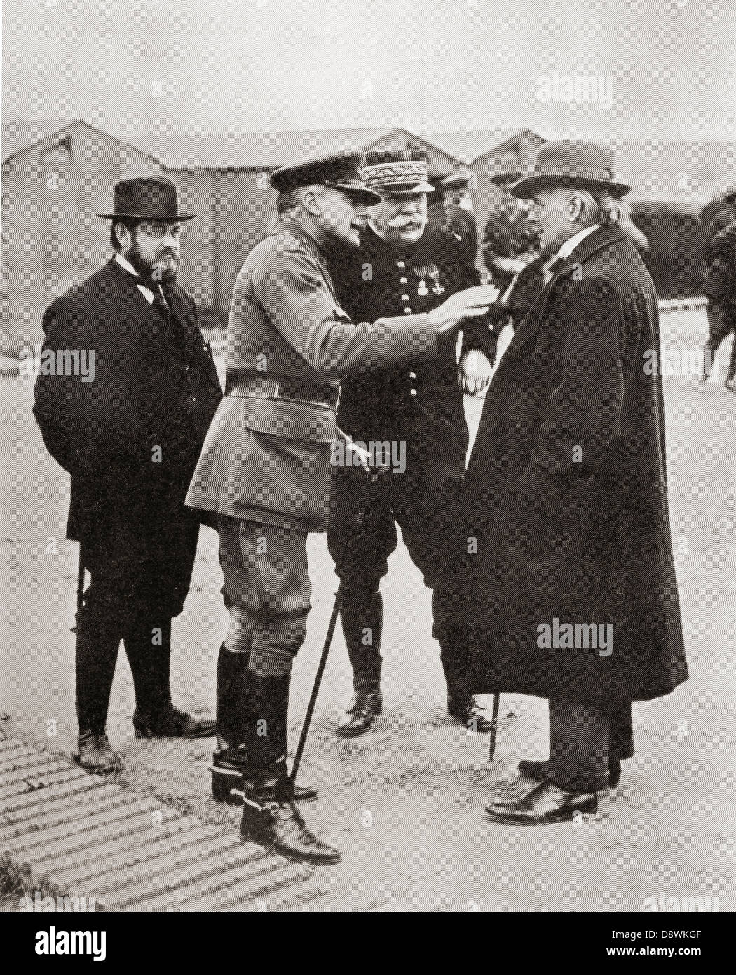 Haig, Joffre, Albert Thomas and Lloyd George in conversation during ...