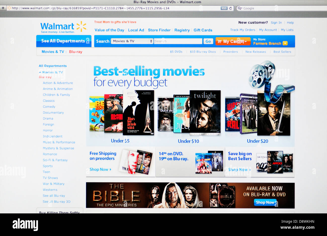 Walmart store website Stock Photo - Alamy