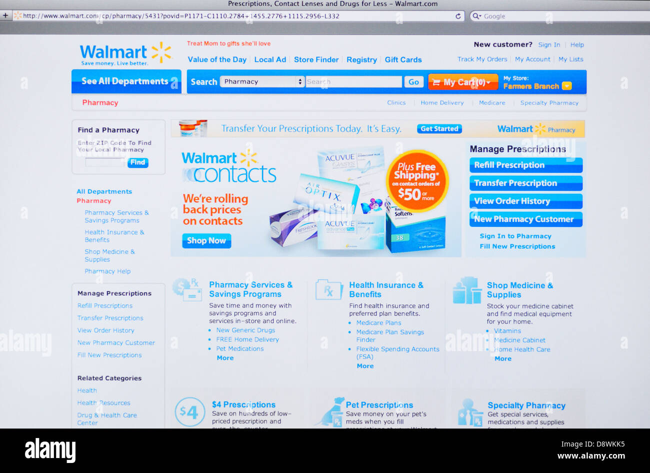 Walmart store website Stock Photo - Alamy