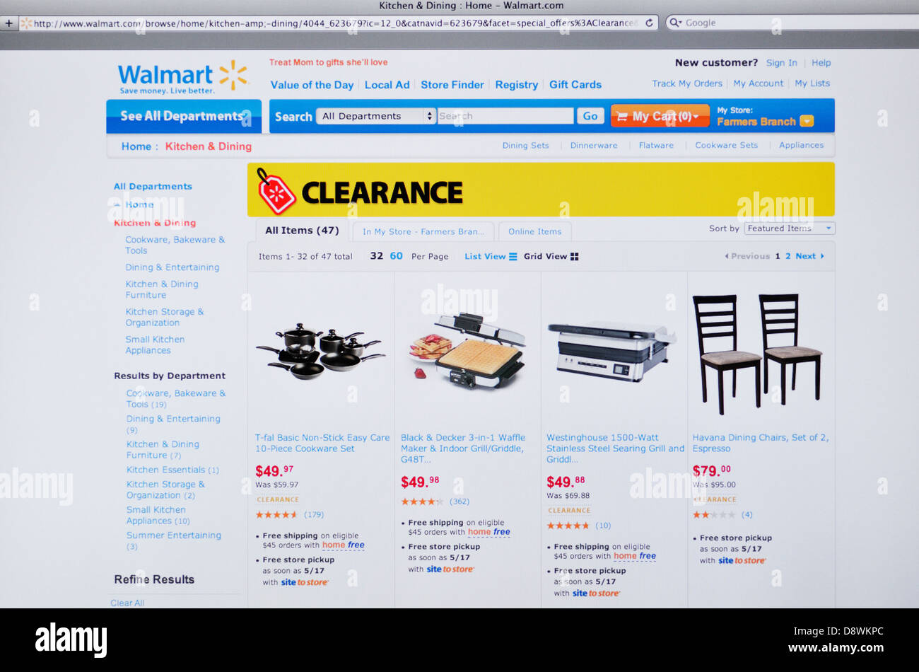 Walmart store website Stock Photo - Alamy