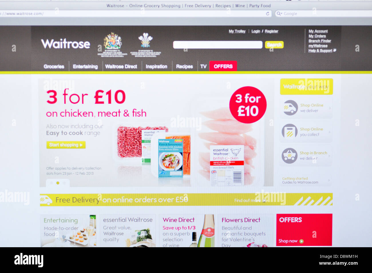 Waitrose website - British supermarket chain Stock Photo - Alamy