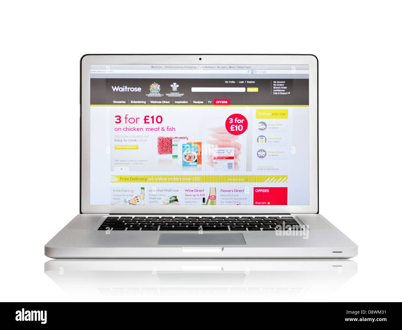 Waitrose website on laptop screen - British supermarket chain Stock ...