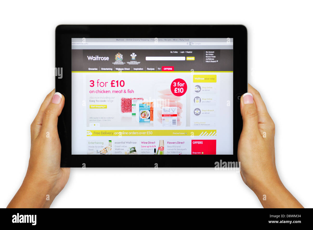 Waitrose website on iPad - British supermarket chain Stock Photo - Alamy