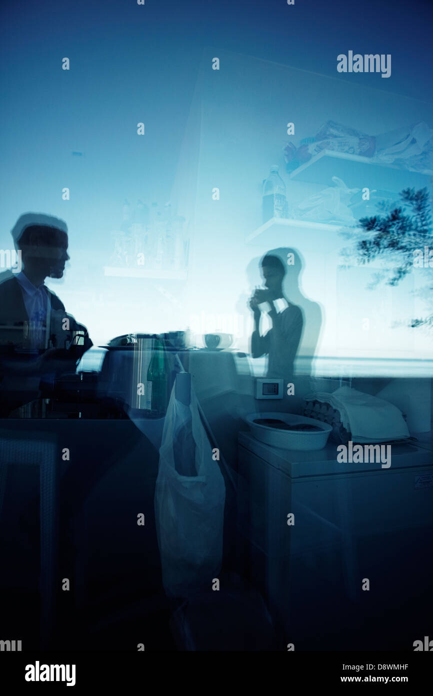 Reflection of people in window Stock Photo - Alamy