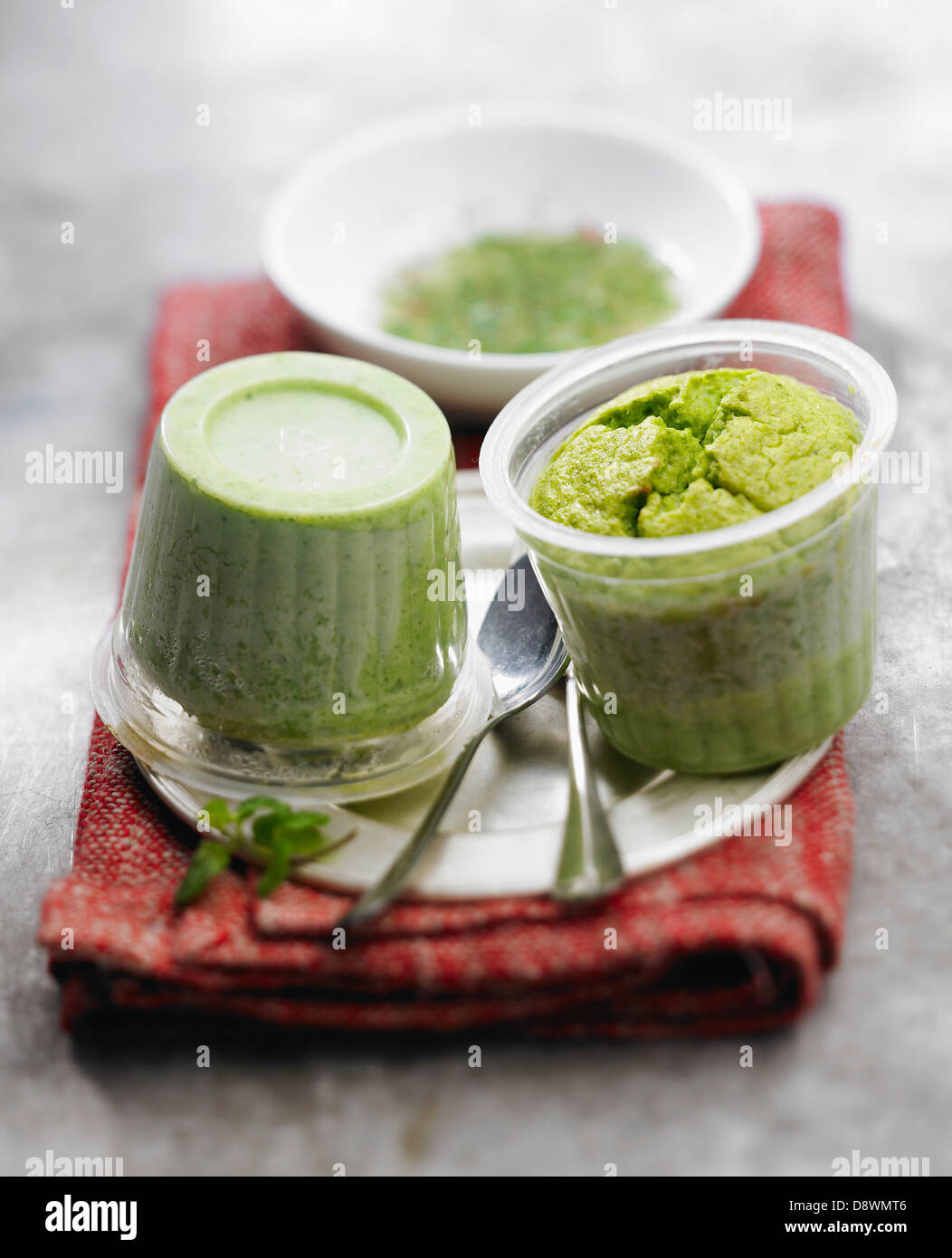 Individual pea Flans Stock Photo - Alamy