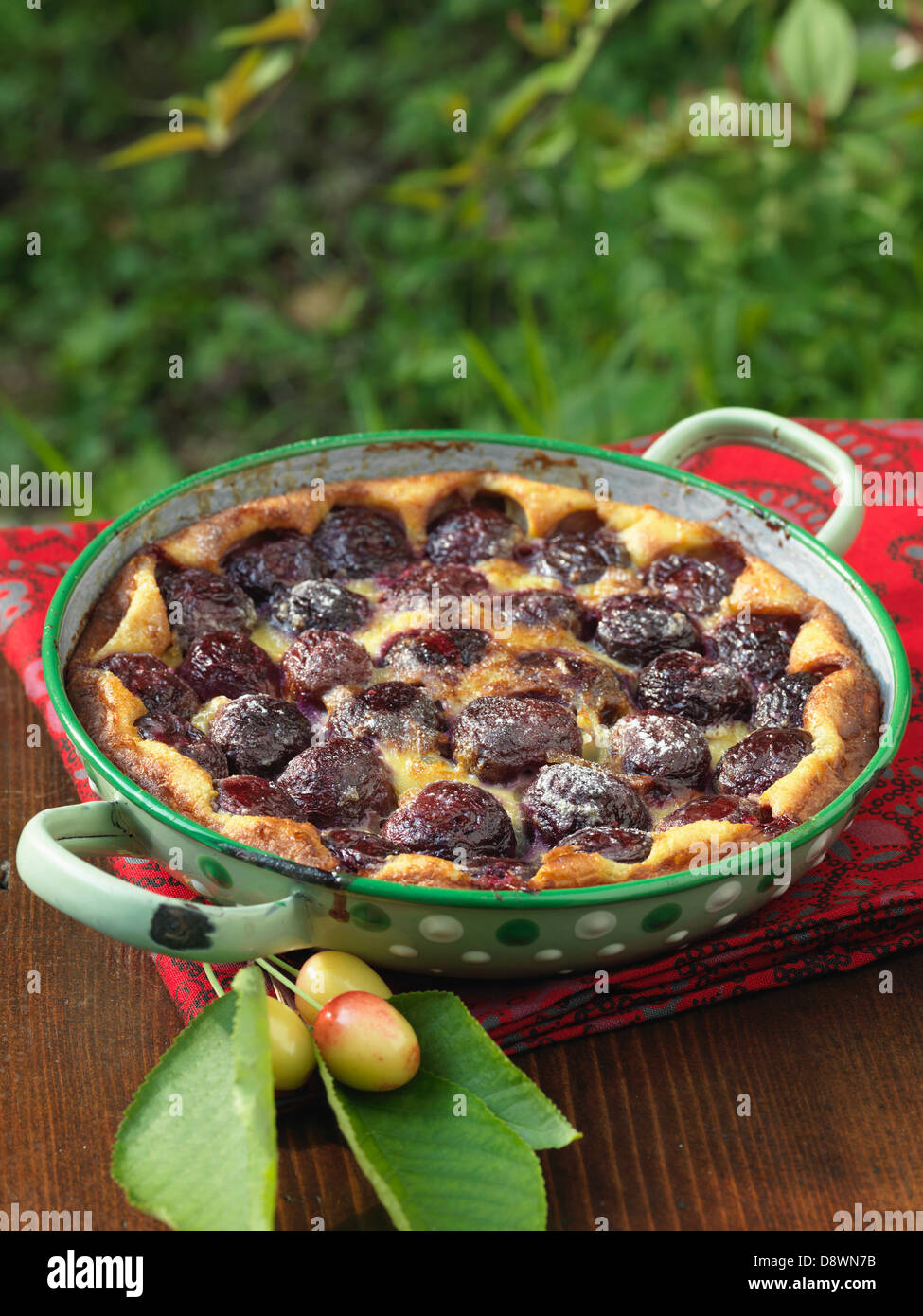 Cherry batter pudding Stock Photo - Alamy