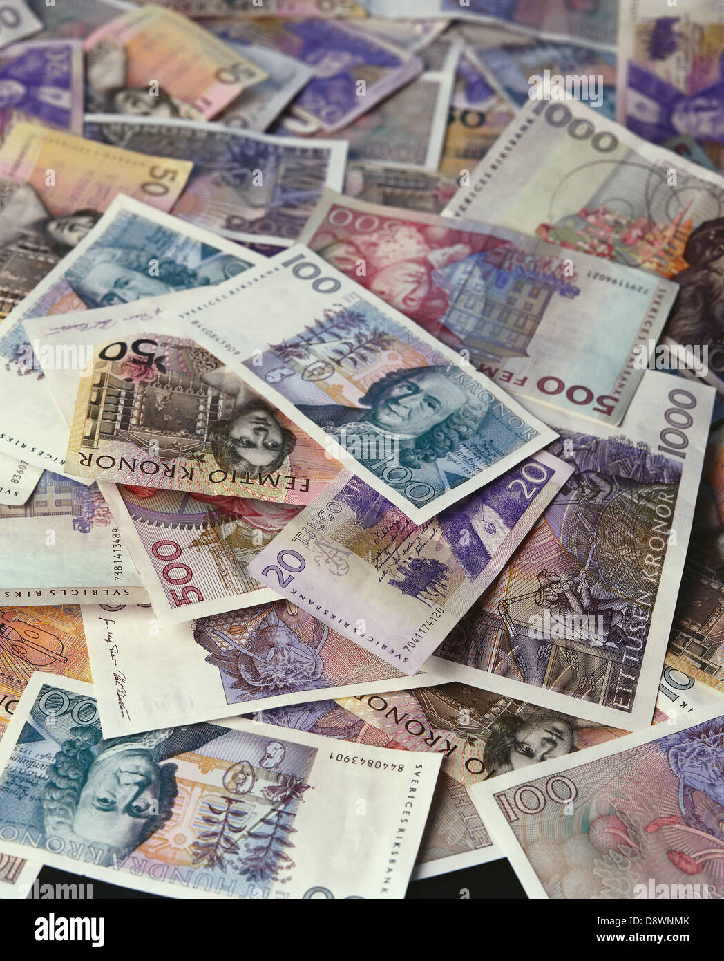 Close-up on a Swedish money notes Stock Photo - Alamy
