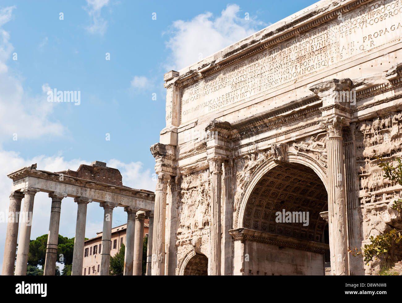 Roman forum with the temple of saturn hi-res stock photography and ...