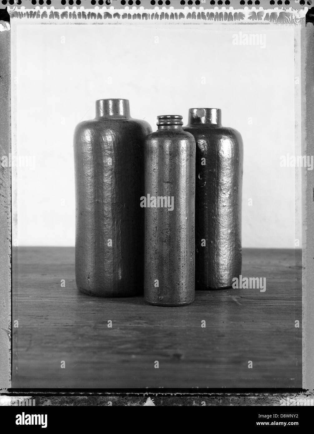 Three bottles (B&W Stock Photo - Alamy