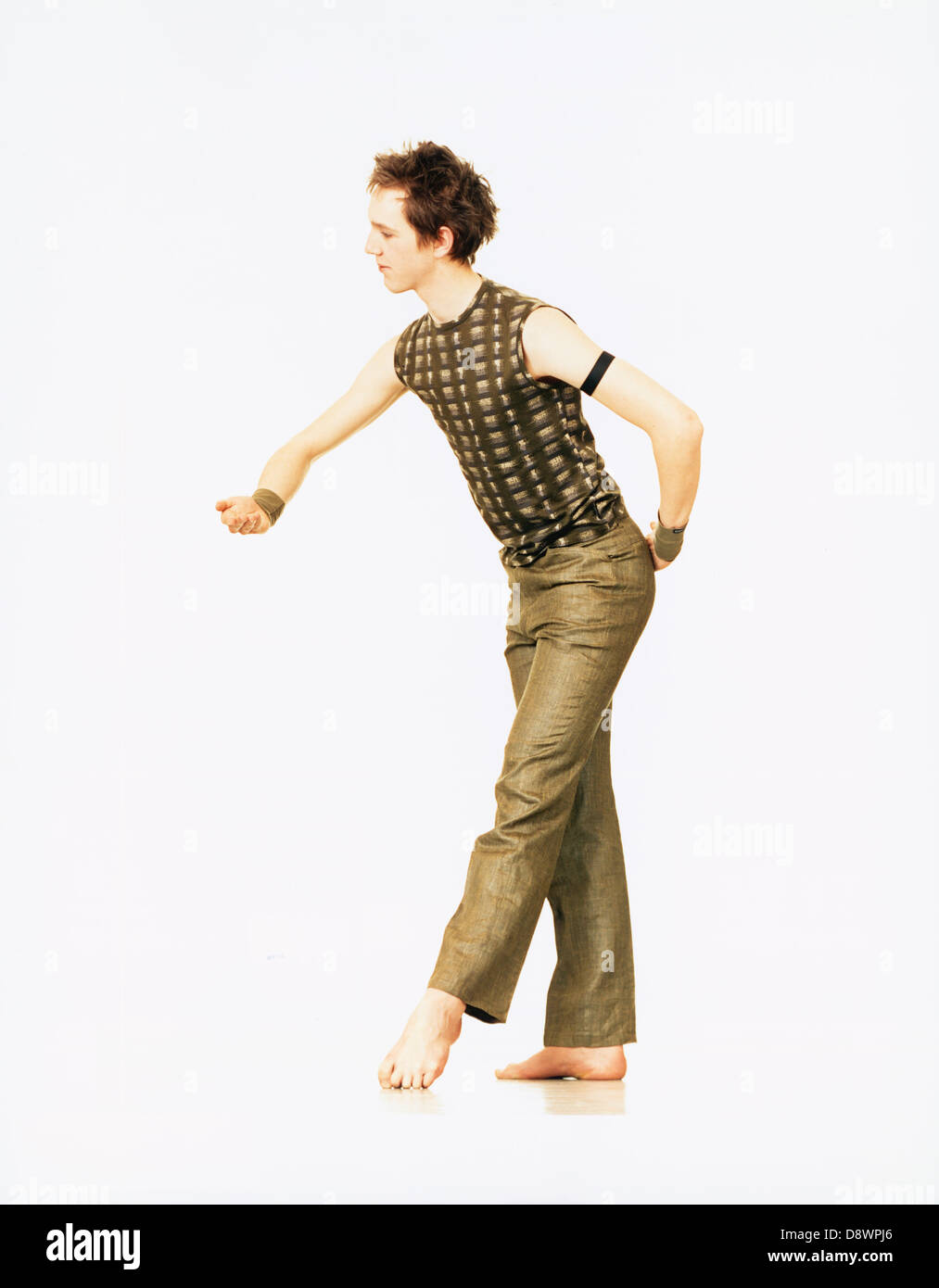 Man dancing ballet against white background Stock Photo - Alamy