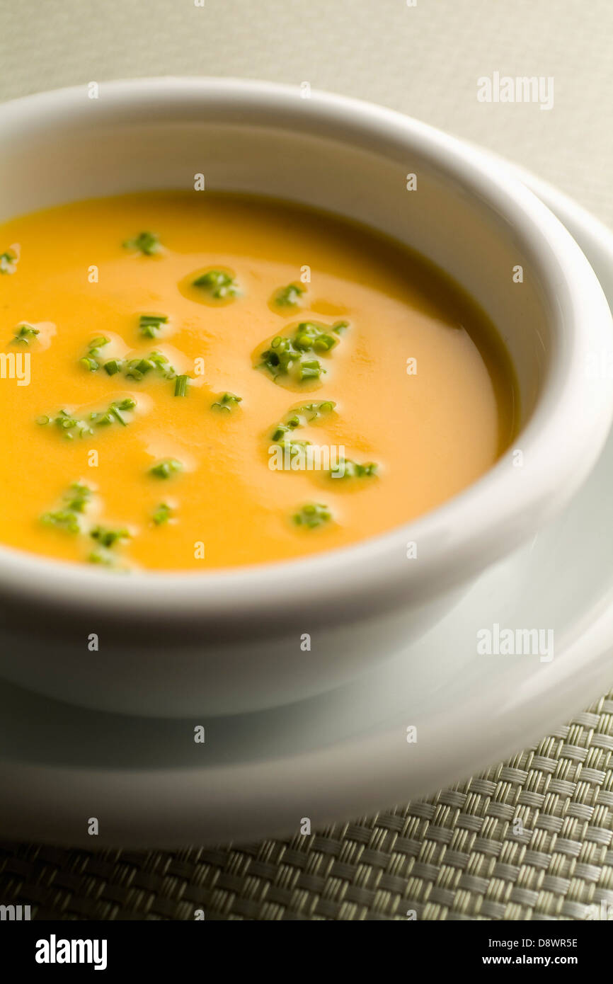 Cream of pumpkin soup Stock Photo - Alamy