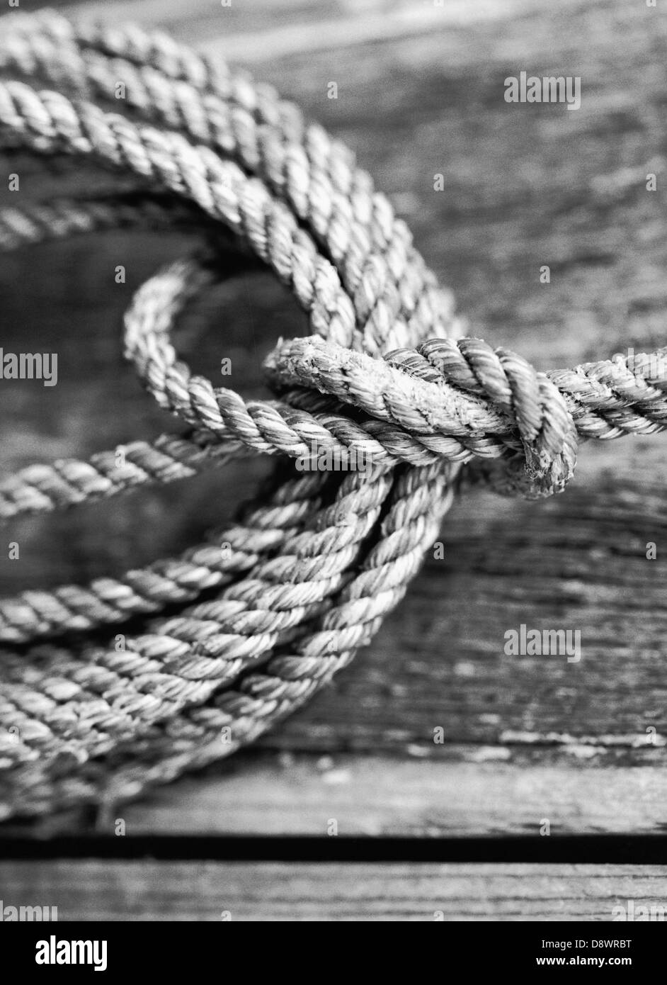 Rope at end Black and White Stock Photos & Images - Alamy