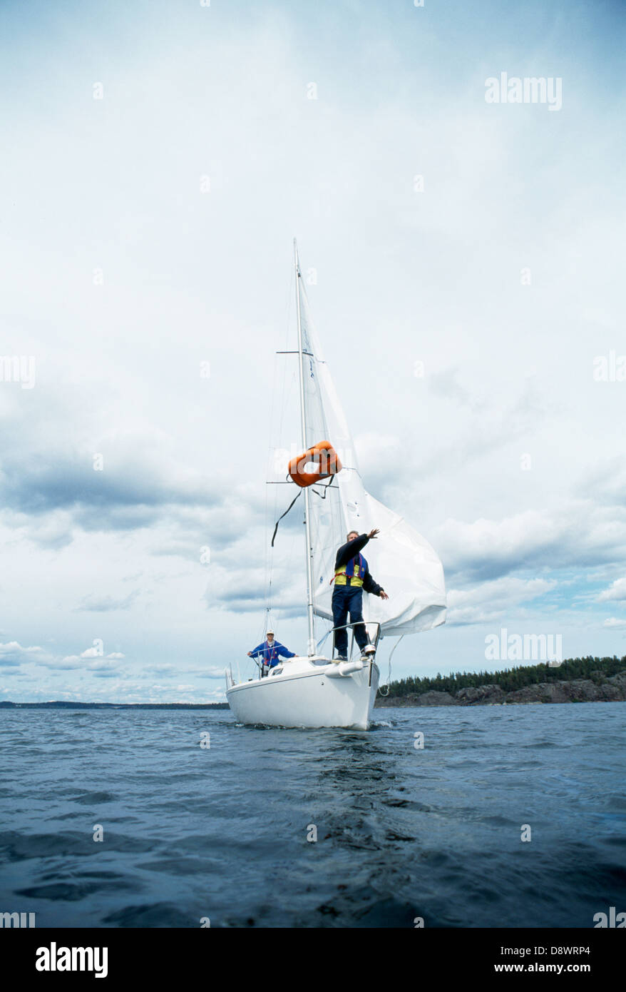 People on a Sailing-boat Stock Photo - Alamy