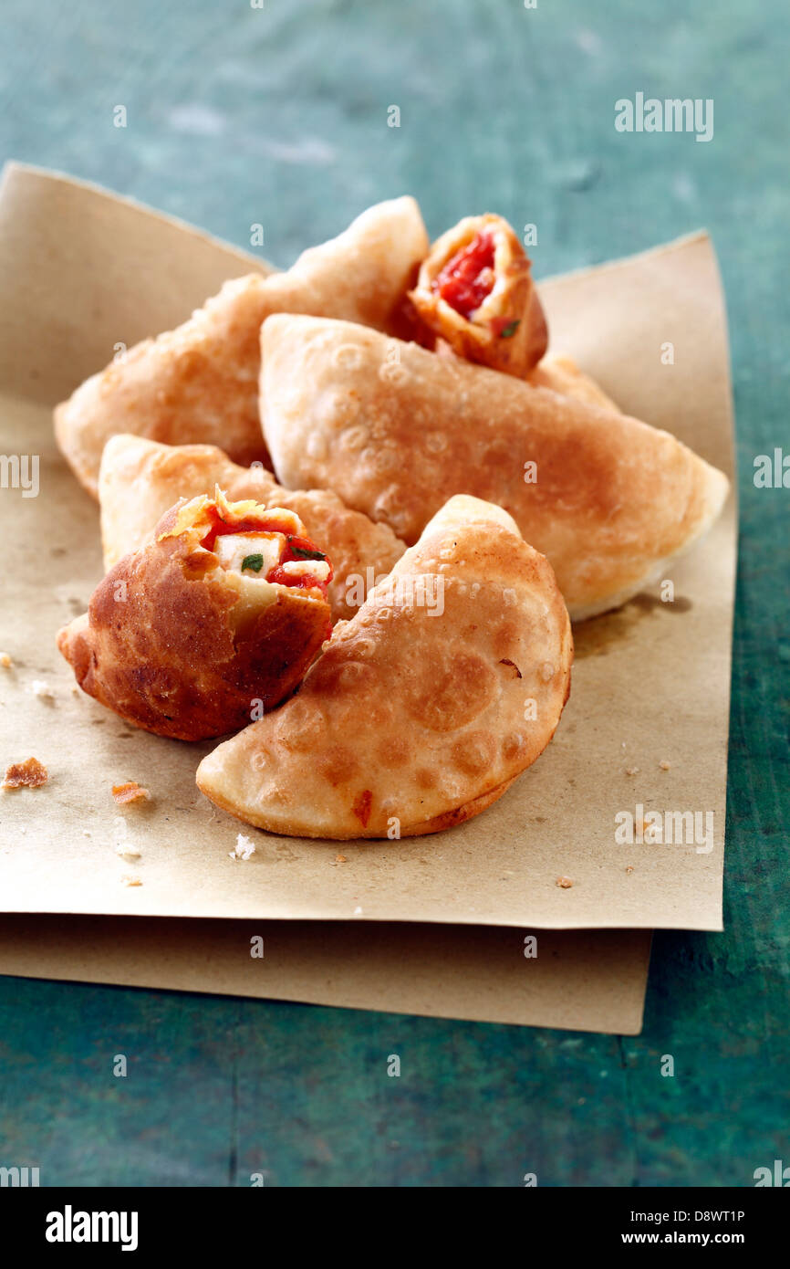 Panzerotti : Italian tomato pies Stock Photo - Alamy