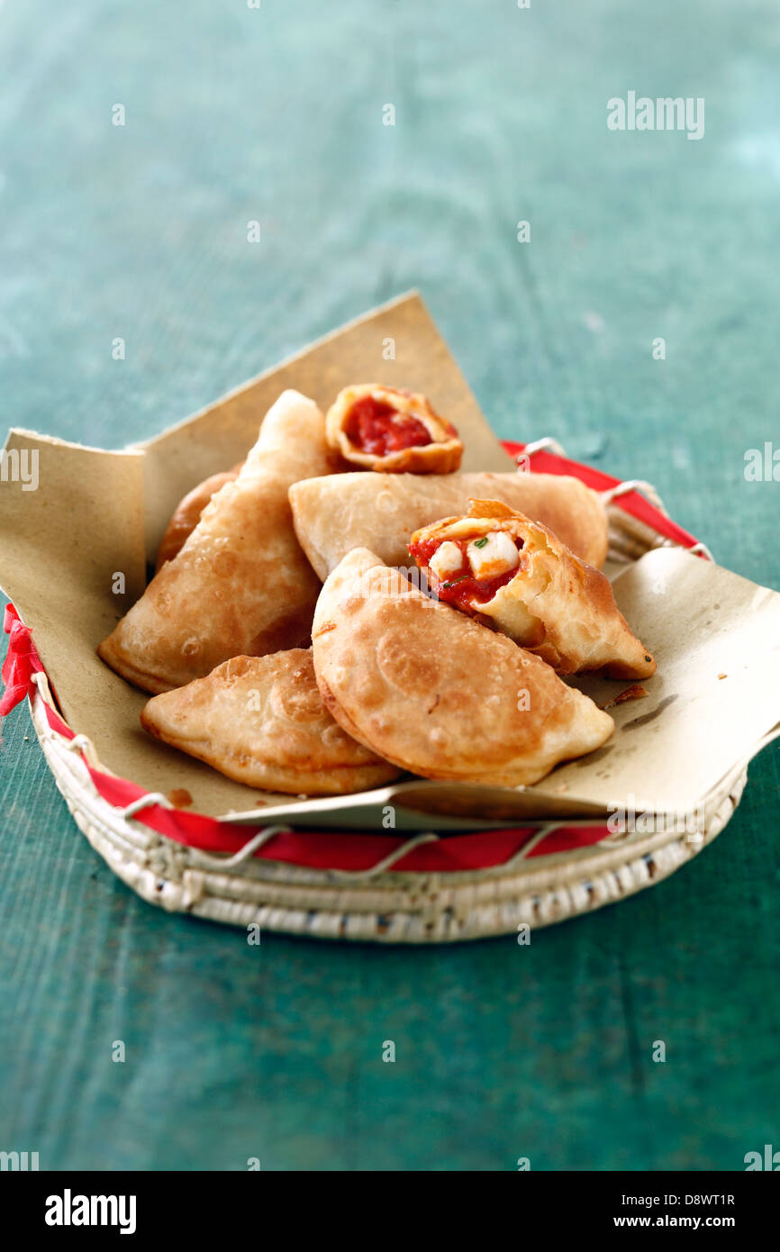 Panzerotti : Italian tomato pies Stock Photo - Alamy