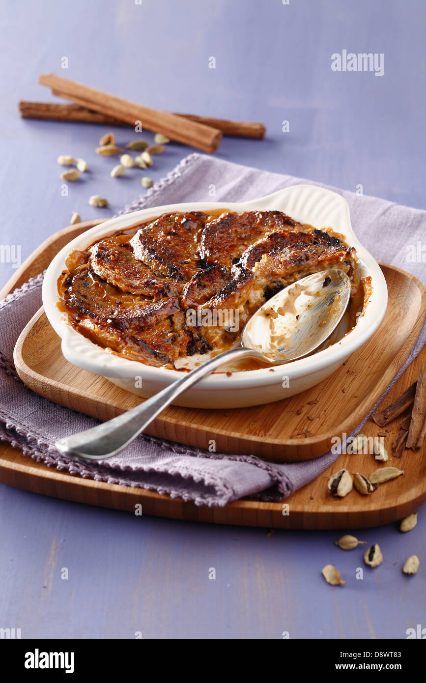 Spicy raisin french toast bake Stock Photo - Alamy