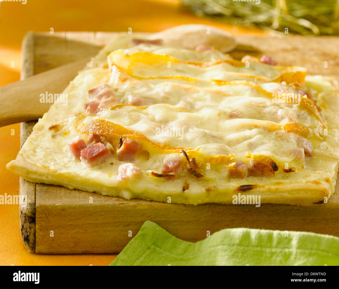 Munster and ham flaky pastry tart Stock Photo - Alamy