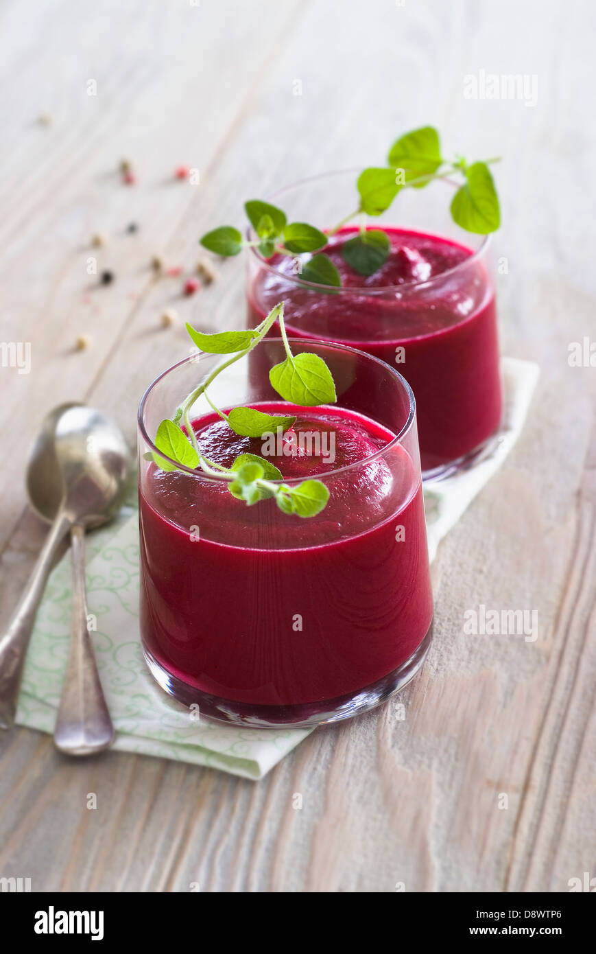 Cold beetroot soup Stock Photo - Alamy