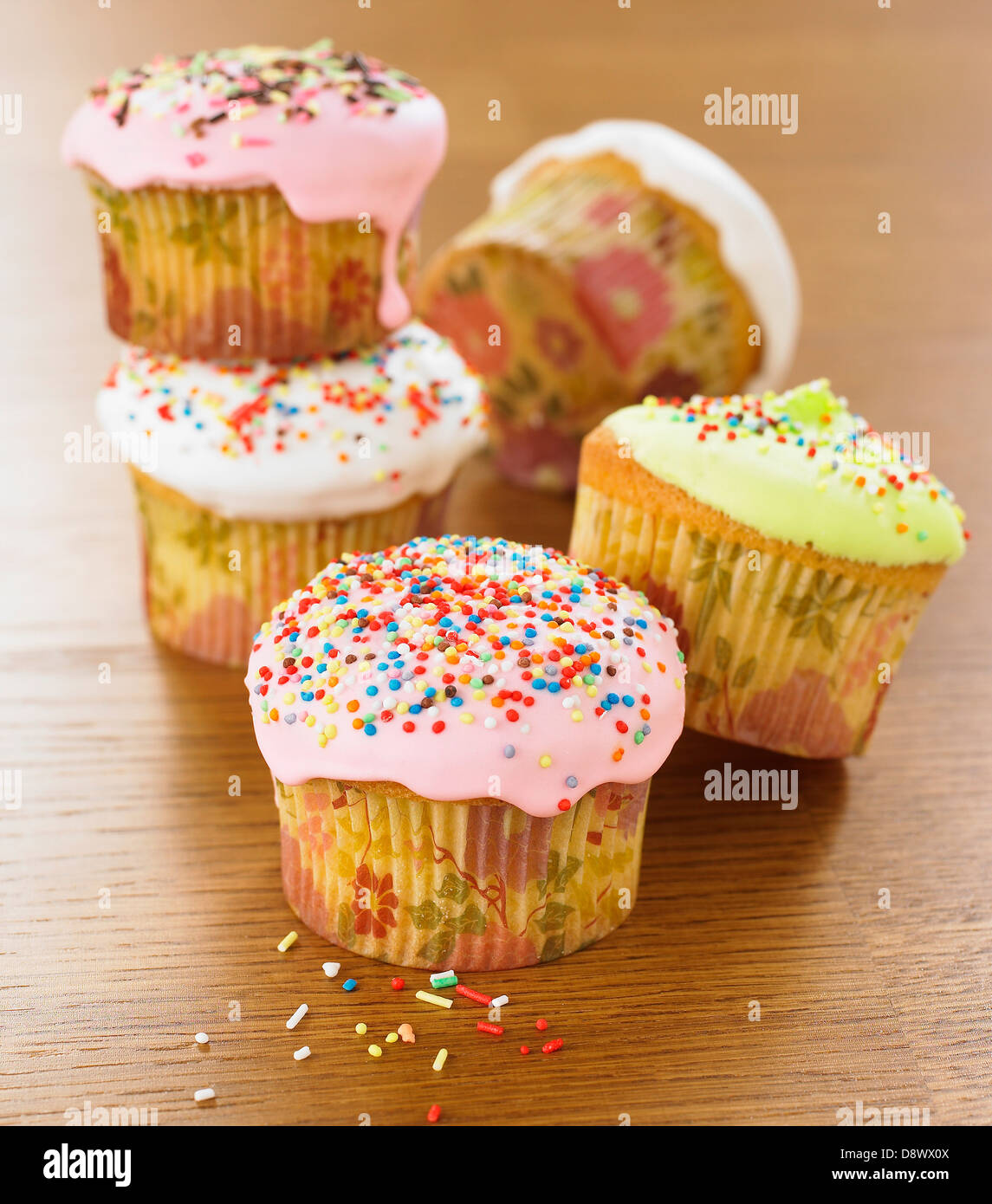 Composition with cupcakes Stock Photo - Alamy