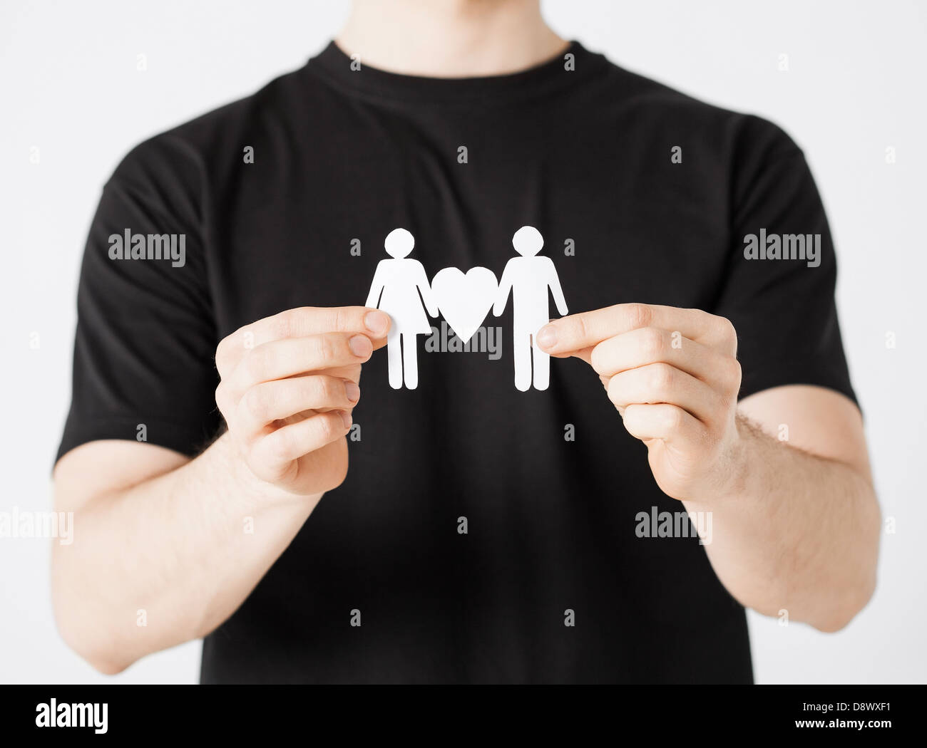 man hands with paper men Stock Photo - Alamy