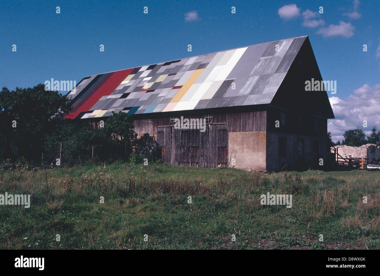 Colourful Roof on a Barn Stock Photo - Alamy