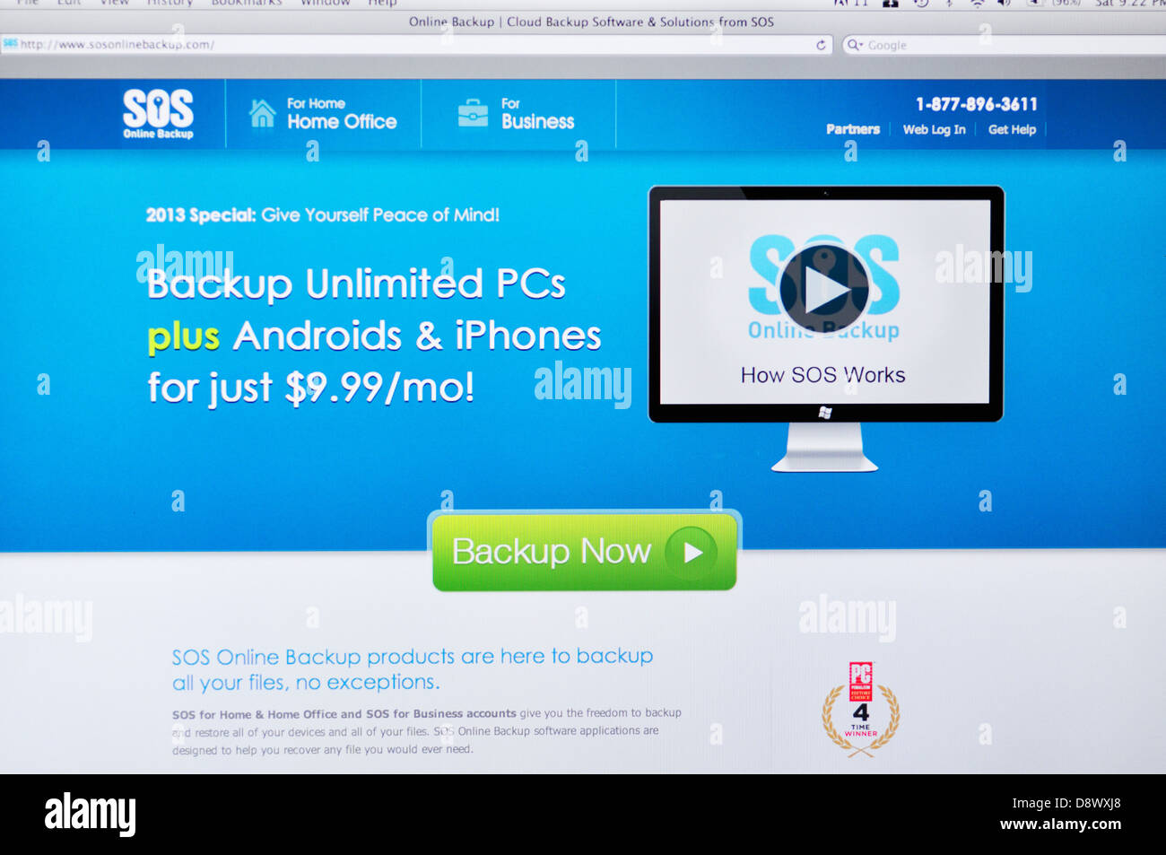 SOS Online Backup website Stock Photo - Alamy