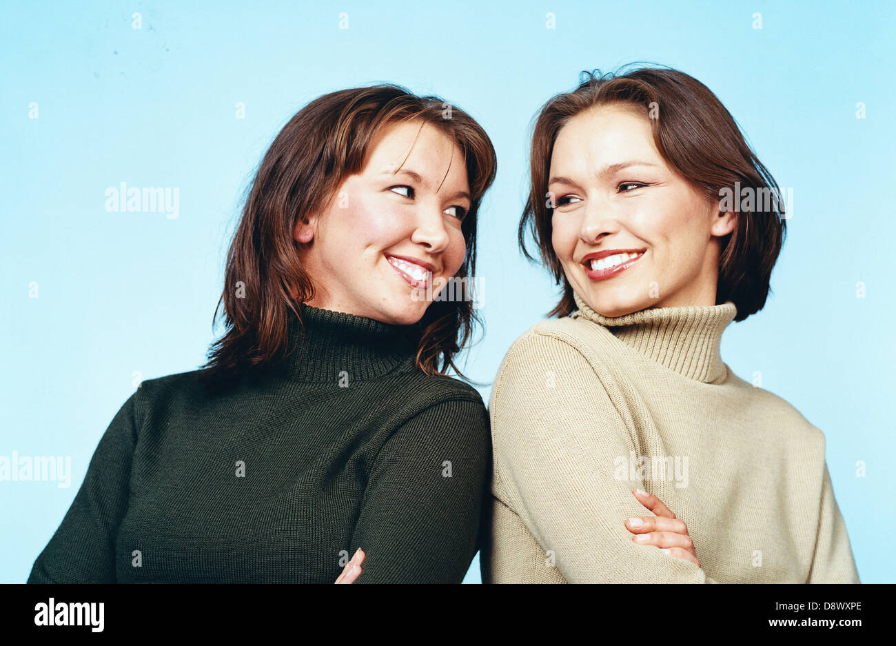 Portrait of two smiling women Stock Photo - Alamy