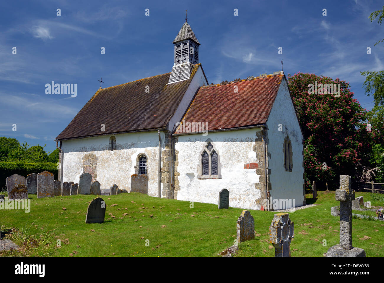 The Church of St Botolph in the hamlet of Hardham, West Sussex, UK ...