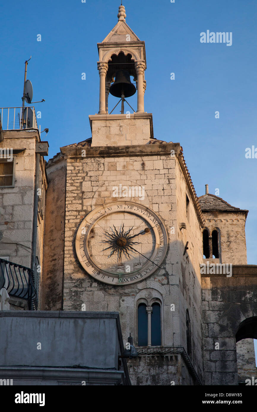 The Iron Gate Clock Tower in Diocletian's Palace in Split, Croatia ...