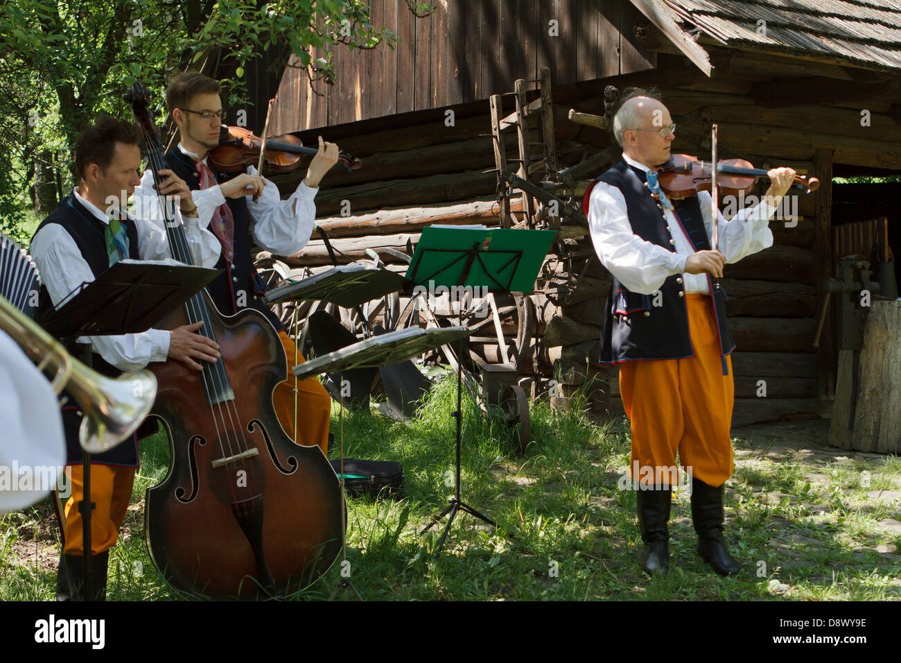 Folk musicians during concert at Upper Silesian Ethnographic Park ...