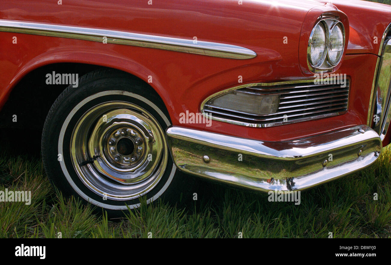 The front of a red car, Sweden Stock Photo - Alamy