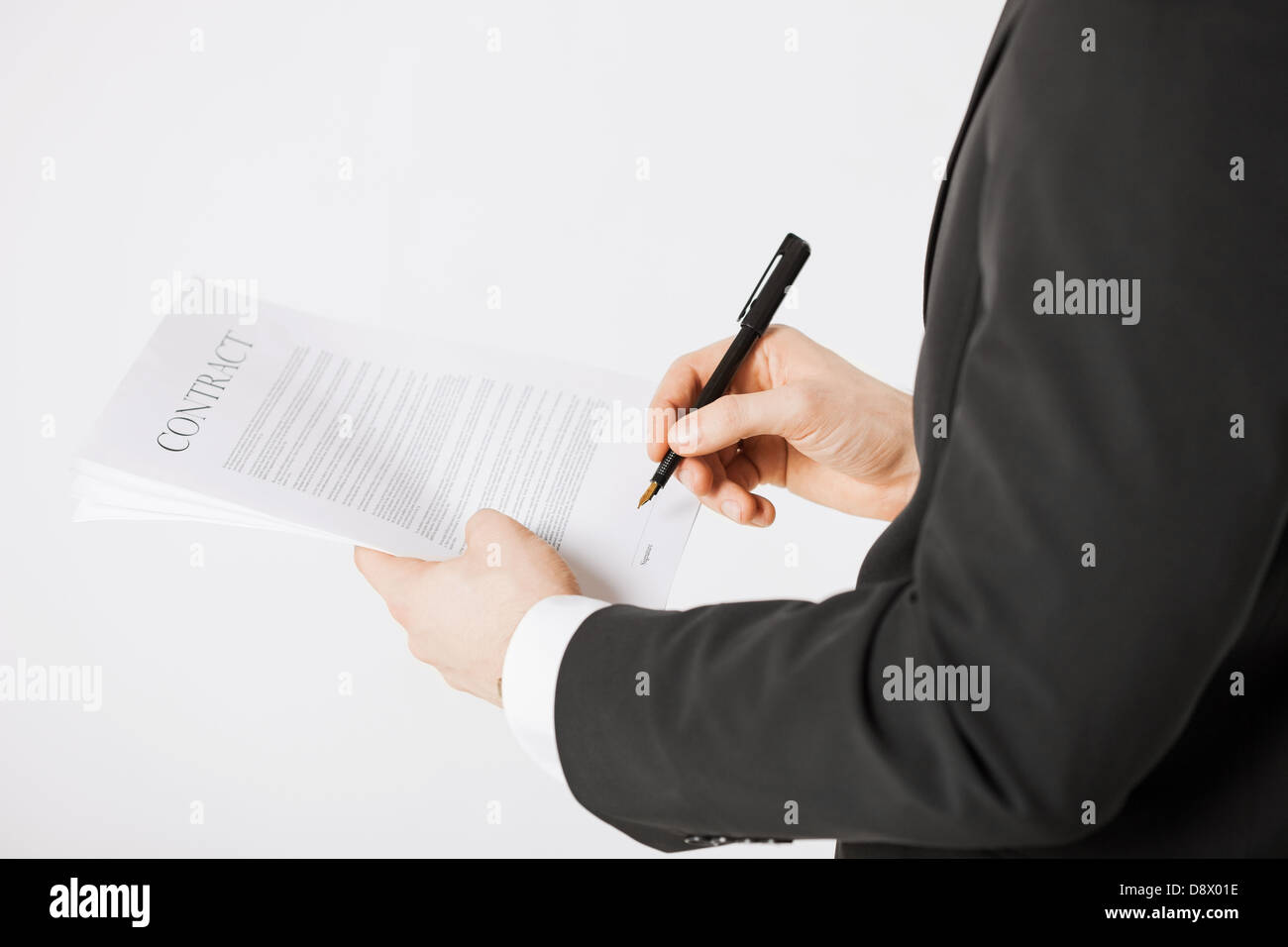 man with contract Stock Photo - Alamy