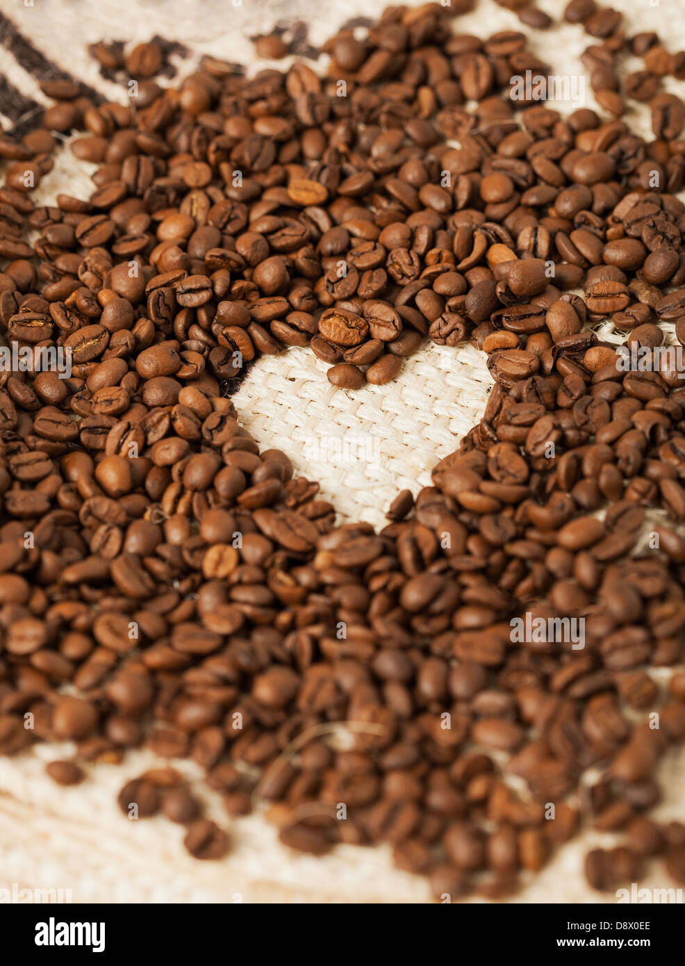 coffee beans on the textile background Stock Photo - Alamy
