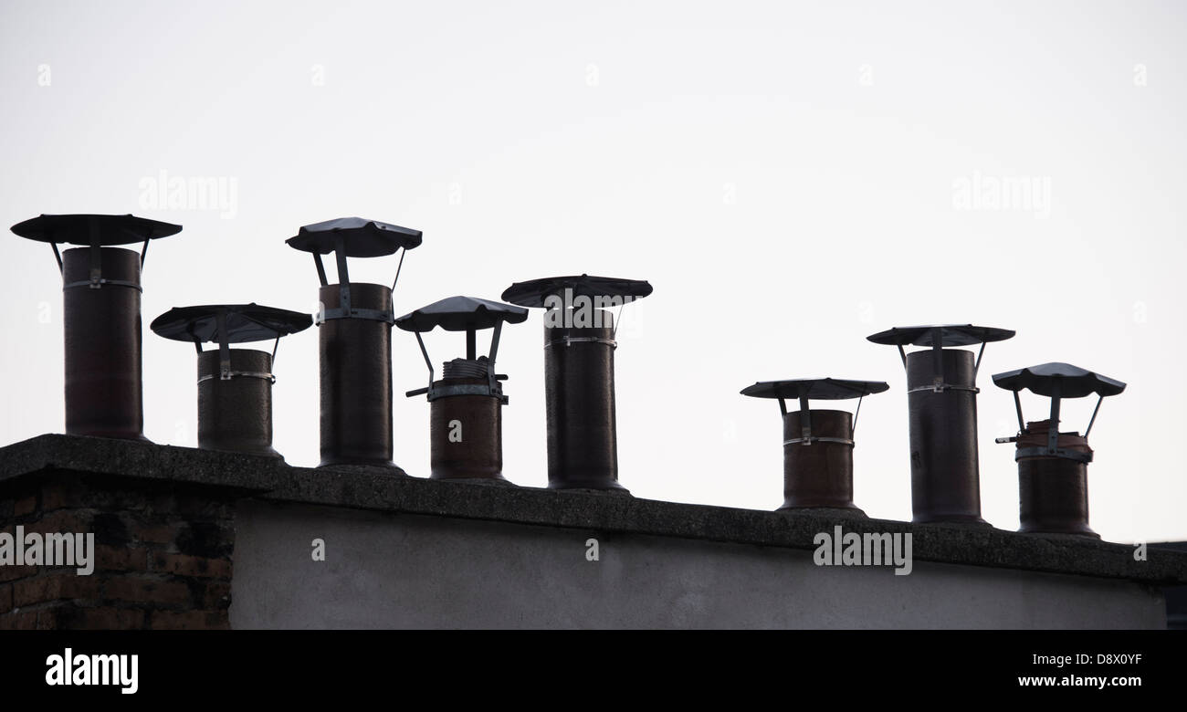 Chimney pots on the La Bastille skyline, Paris, France Stock Photo - Alamy