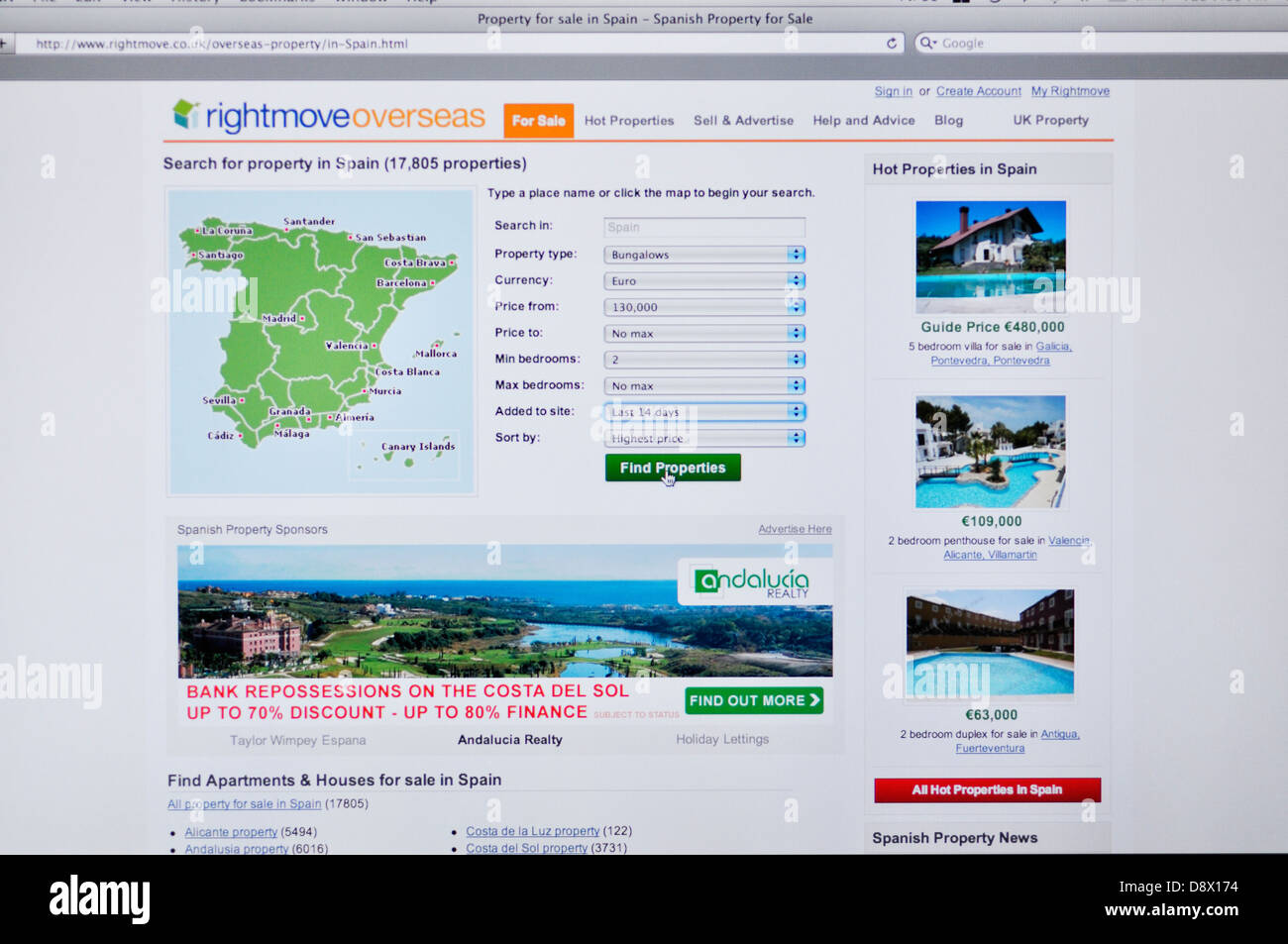 Rightmove online property search website Stock Photo - Alamy