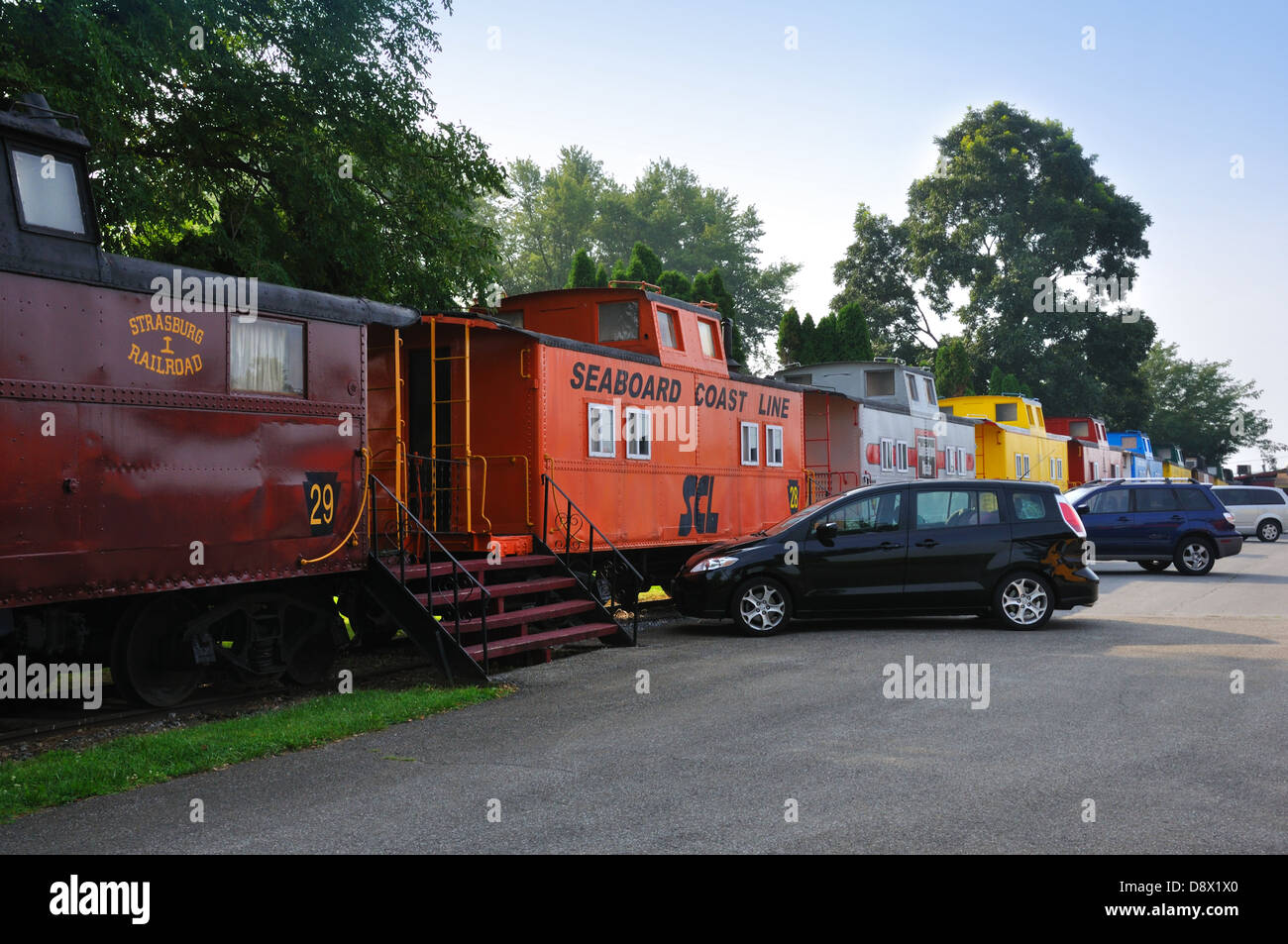 The Red Caboose Motel, Ronks, Pennsylvania, USA Stock Photo - Alamy