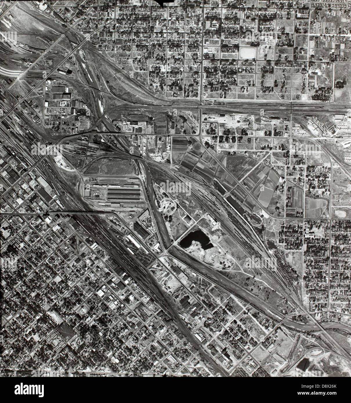 An aerial reconnaissance photo taken during military operations ...