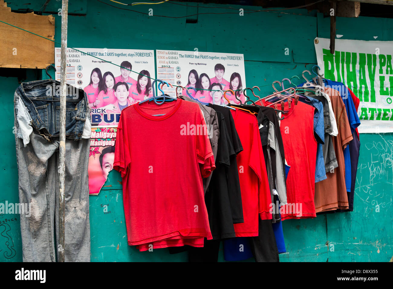 Laundry hung out to dry in Manila, Philippines Stock Photo - Alamy