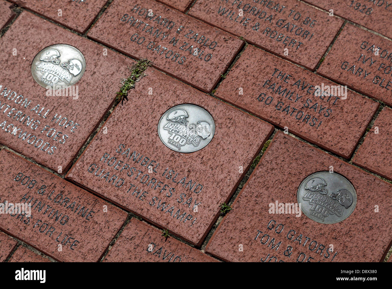 Donor bricks engraved with the names of Gator fans who donated funds ...
