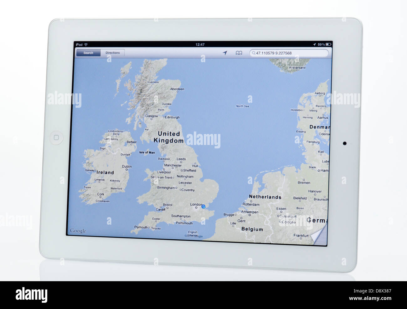 Apple Ipad showing Map App Stock Photo - Alamy