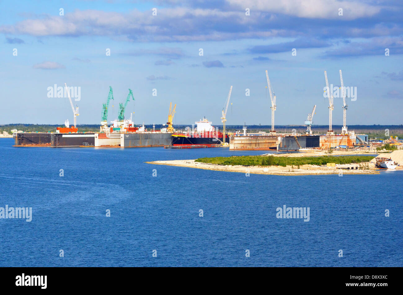 Port at Freeport, Bahamas Stock Photo - Alamy