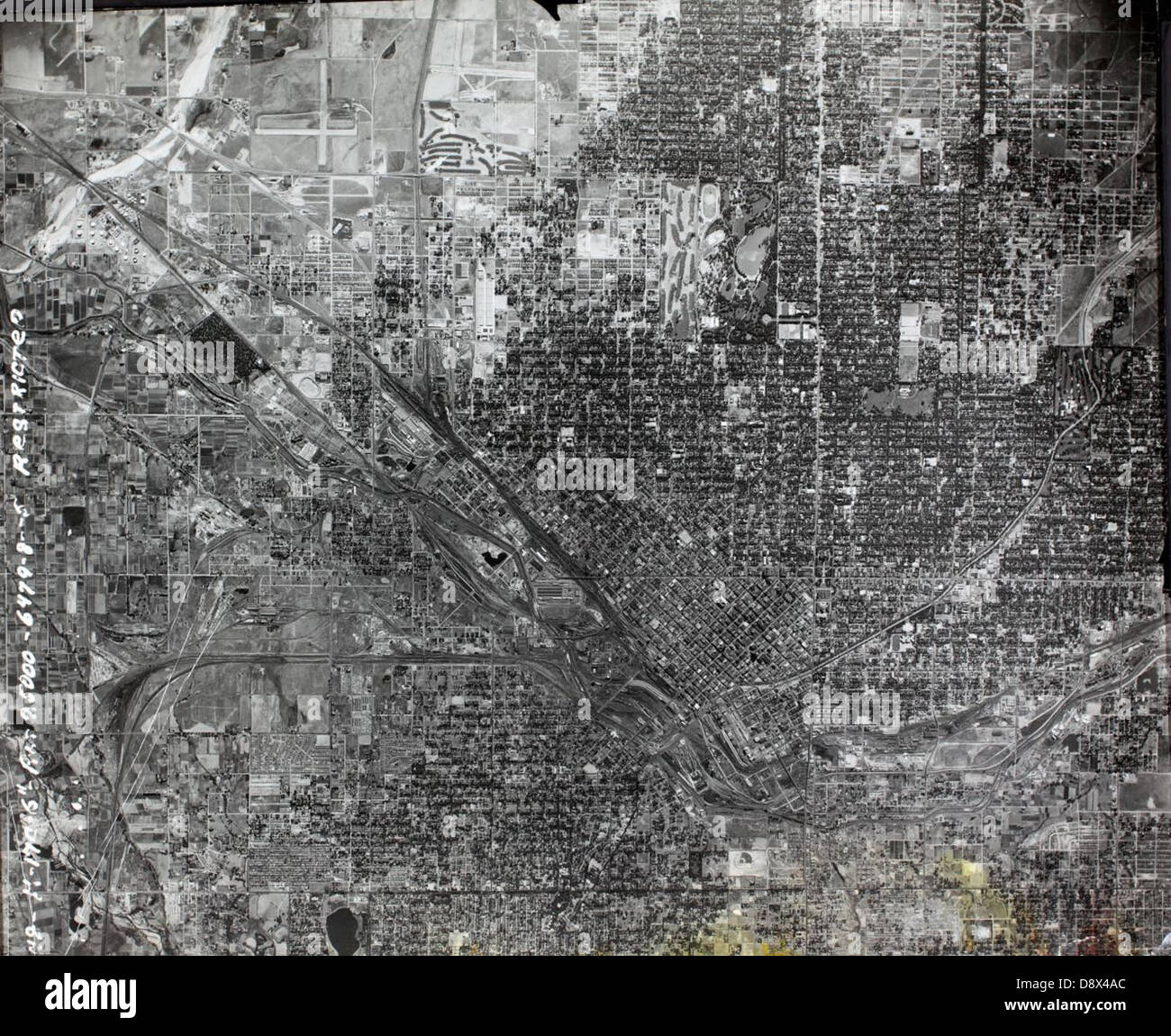 This aerial reconnaissance photo captures detailed imagery from a ...