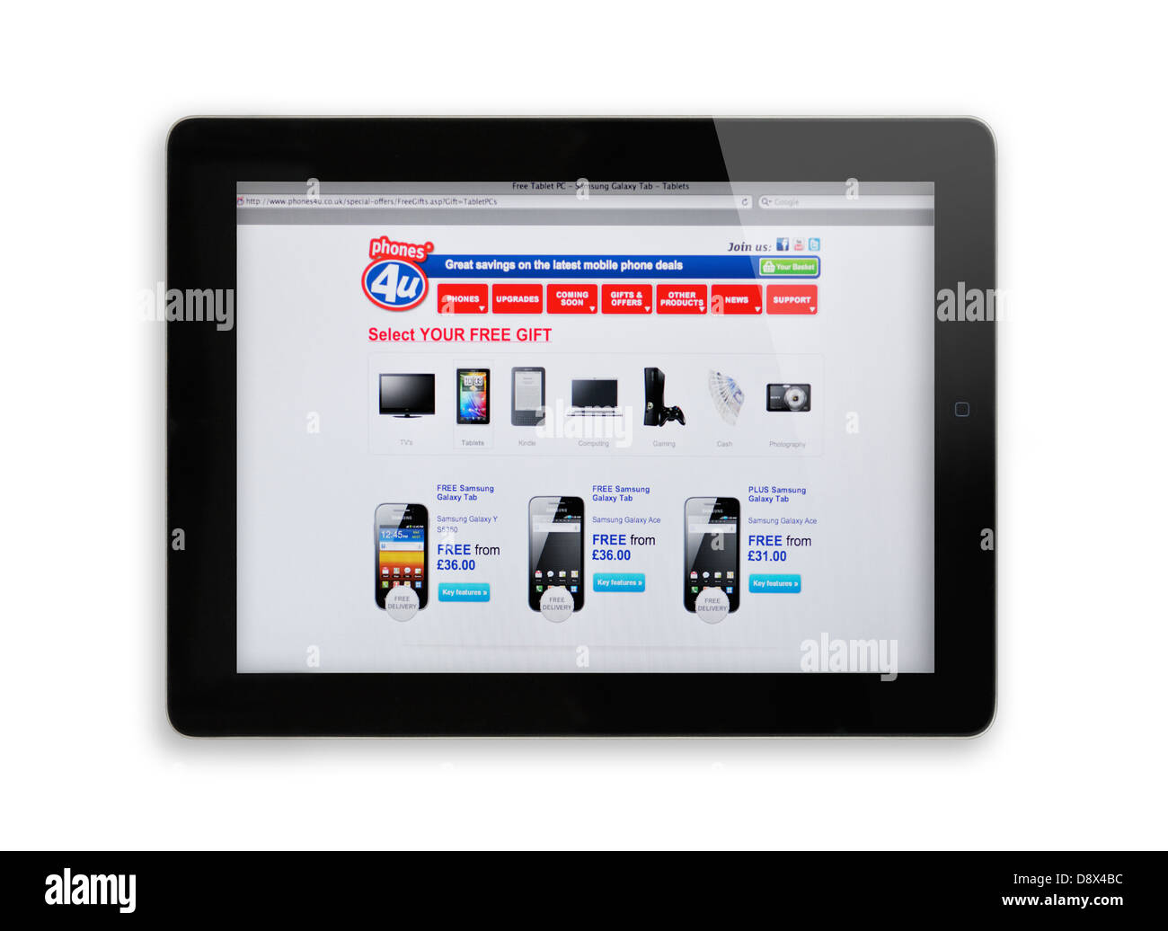 Phones 4 U website on iPad Stock Photo - Alamy