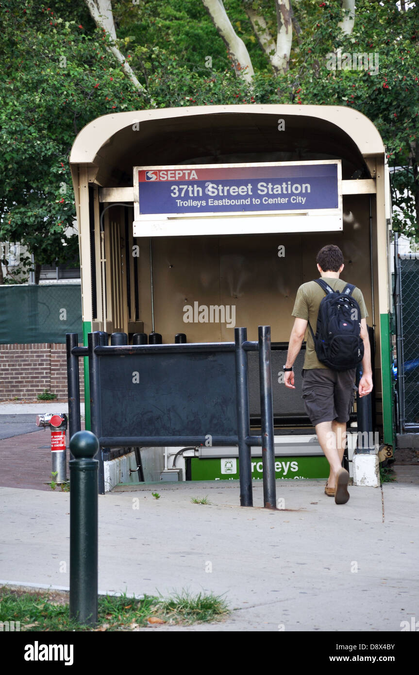 Philadelphia subway entrance, Pennsylvania, USA Stock Photo - Alamy