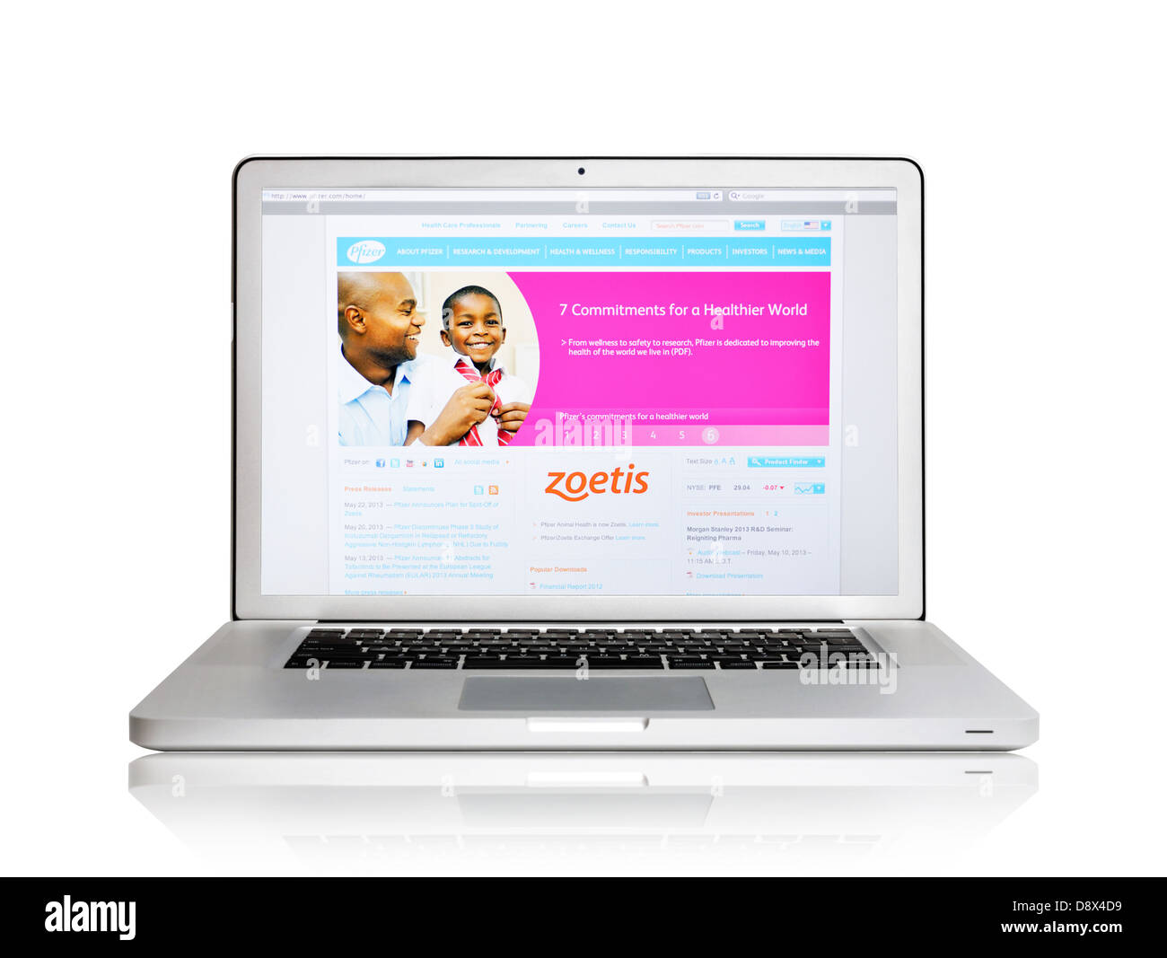 Pfizer website on laptop screen - Pharmaceutical Company Stock Photo ...