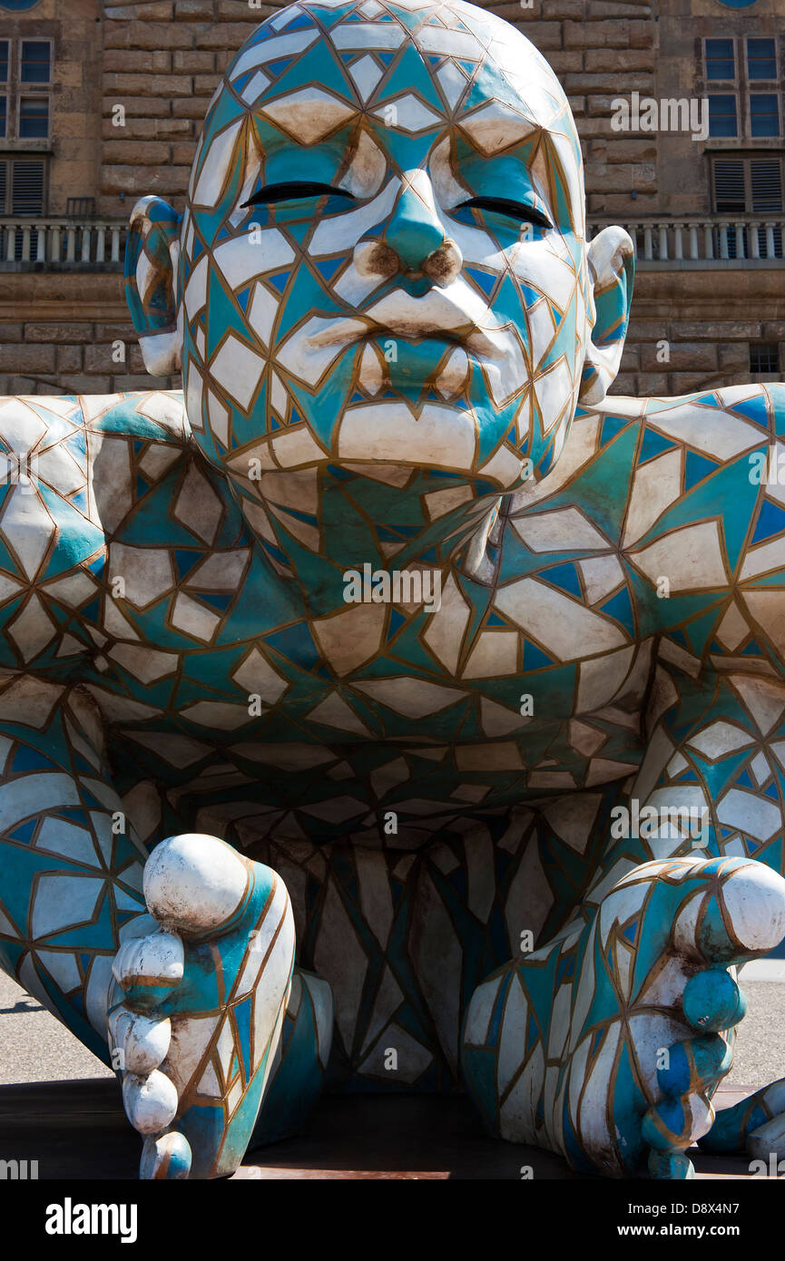 A work of Rabarama on the Piazza Dei Pitti, Florence, Italy Stock Photo ...