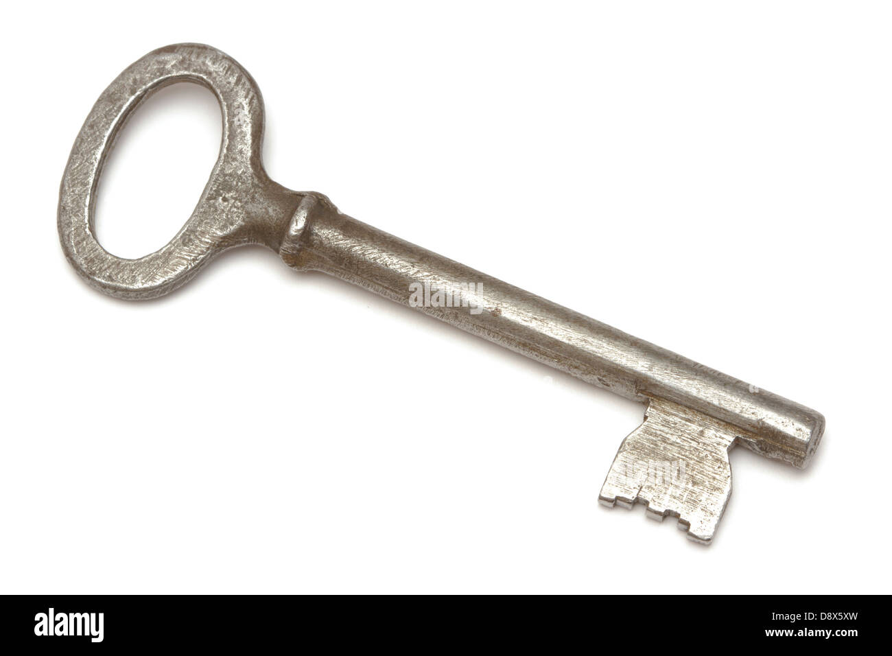 Metallic key isolated on white background Stock Photo - Alamy
