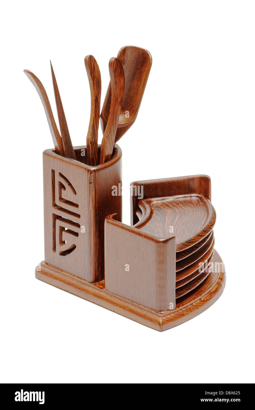 Set of tool for chinese tea ceremony on white background Stock Photo ...