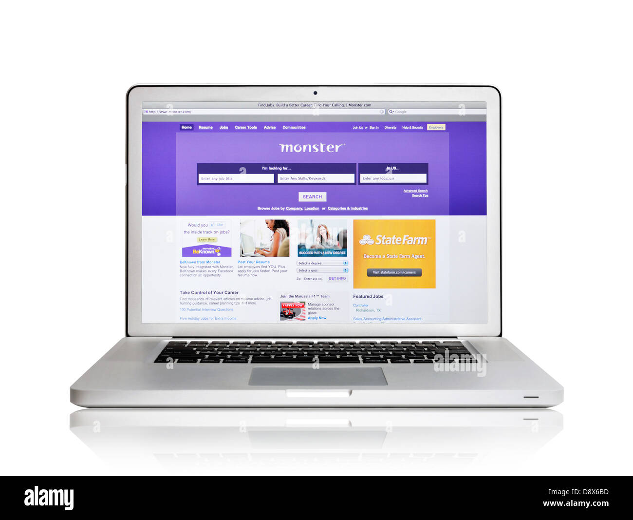 Monster.com job search engine website on laptop screen Stock Photo - Alamy