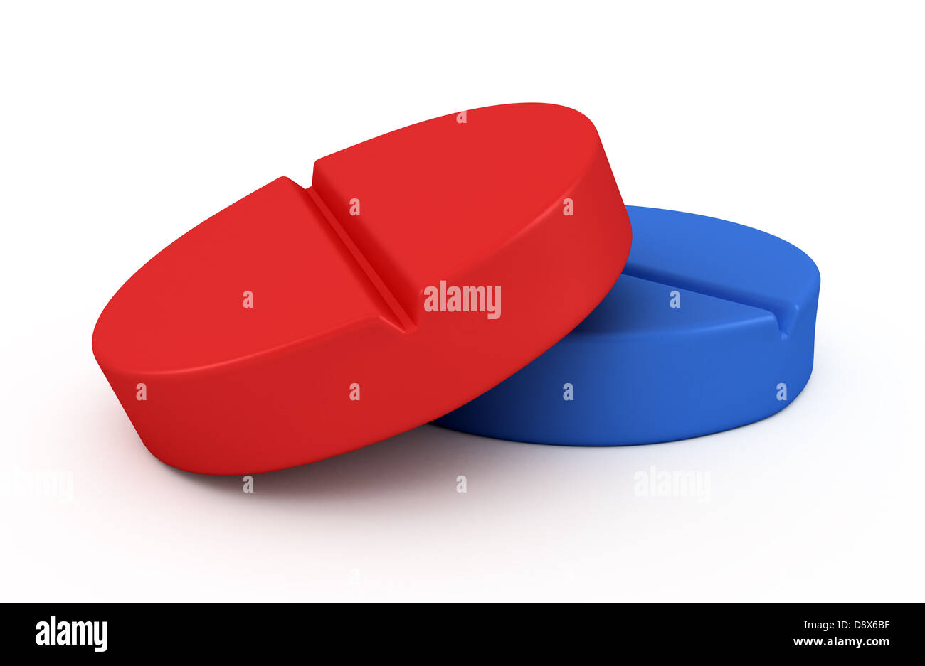 two medical pills - tablets 3d illustration Stock Photo - Alamy